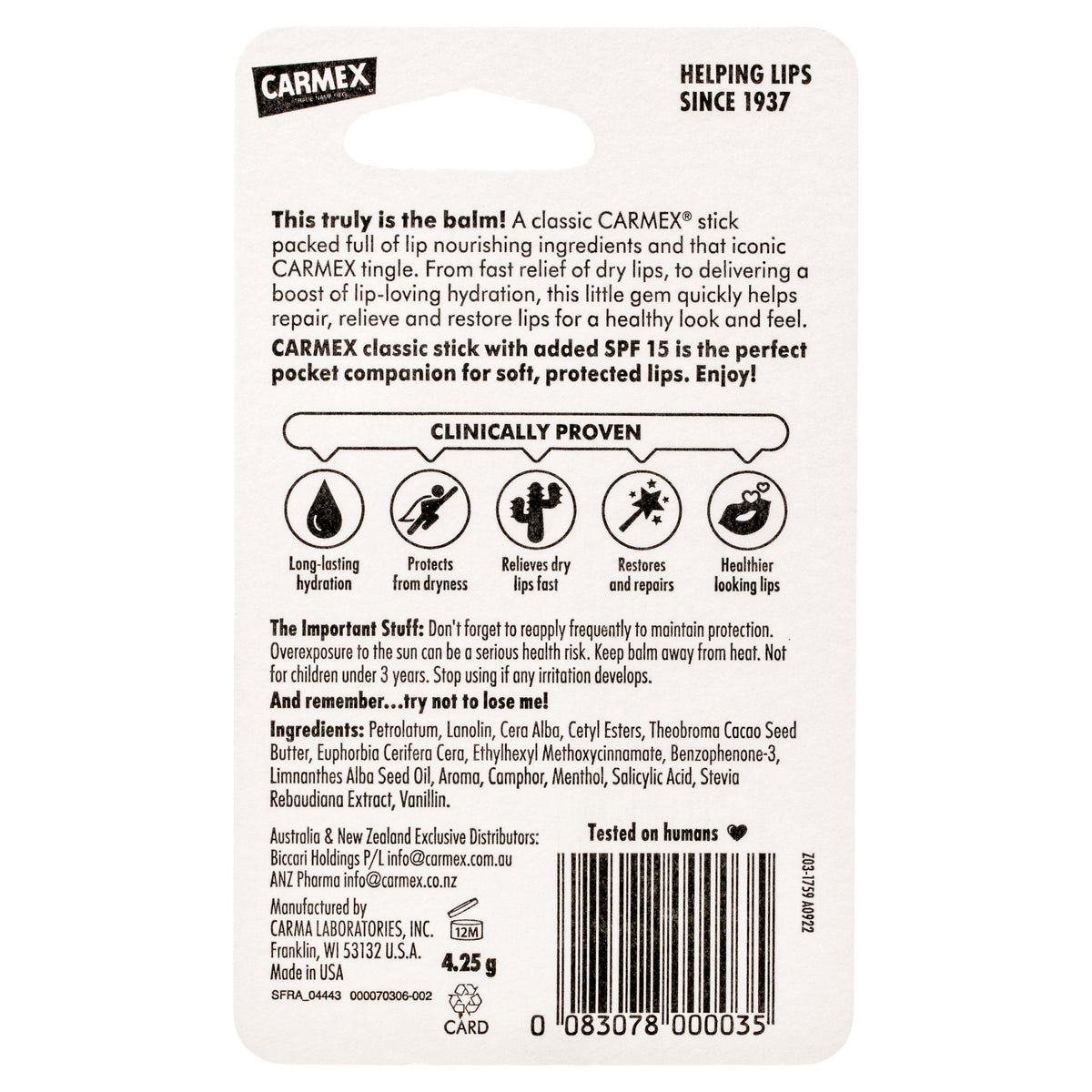Classic Stick 4.25g – Carmex Australia